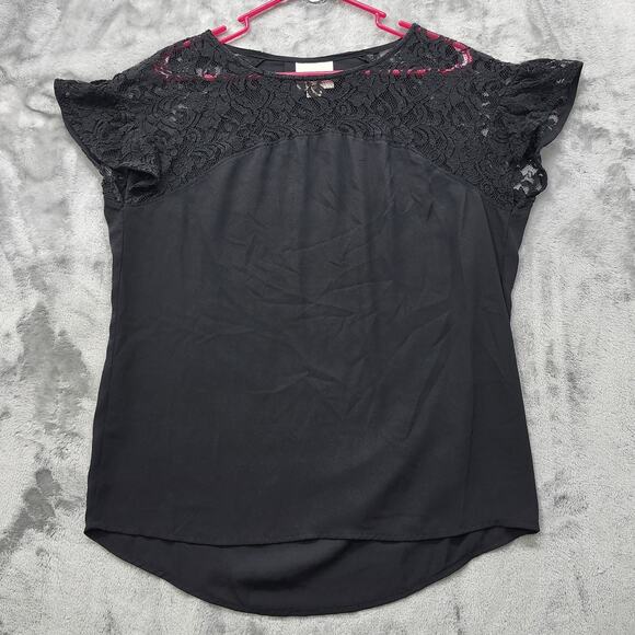 Maeve | Tops | Anthropologie Maeve Top Womens S Black Lace Ruffled ...